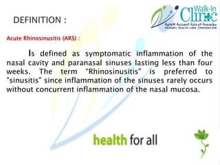Sinusitis acute versus chronic | PPT