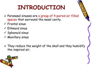 SINUSITIS for BSc Nursing 3 Year Students | PPTX