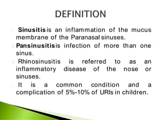 SINUSITIS (1).pptx | Ear, Nose and Throat Conditions | Diseases and ...