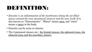 sinusitis 123.pptx department of physiotherapy | PPTX