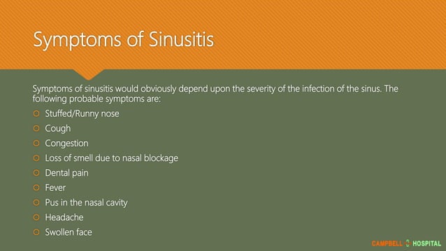 Sinusitis Infection: Causes, Types, Symptoms, Treatments, Prevention & Diagnosis | PPT
