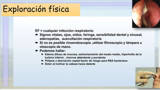 sinusitis cuadro clinico fisiologia, diagnostico y su tratamiento | PPTX