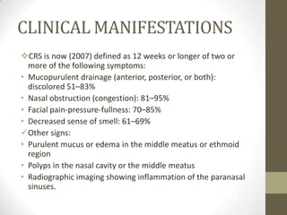 Sinusitis aguda y crónica- rinitis alérgica | PPTX