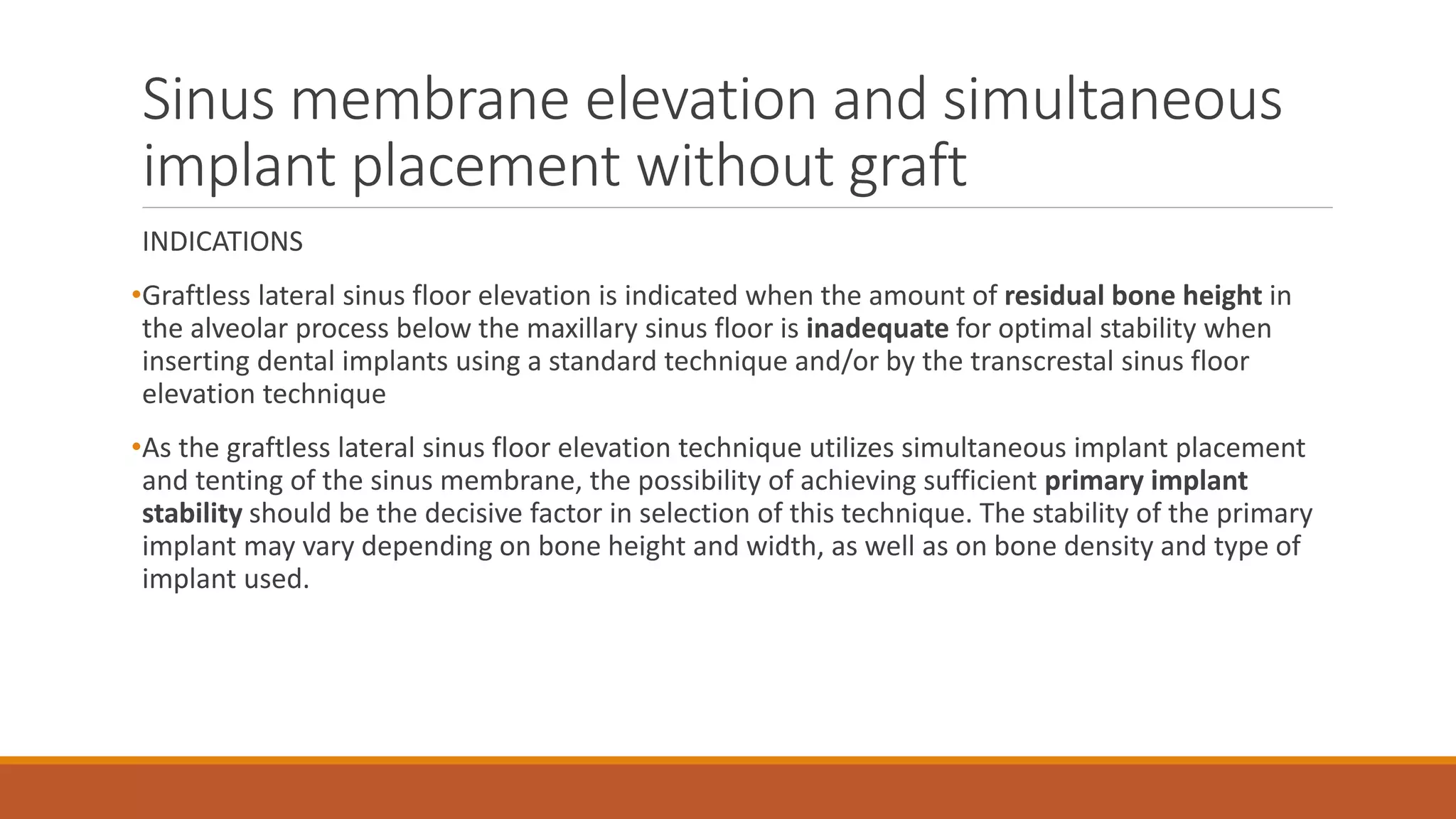 Sinus floor elevation | PPTX