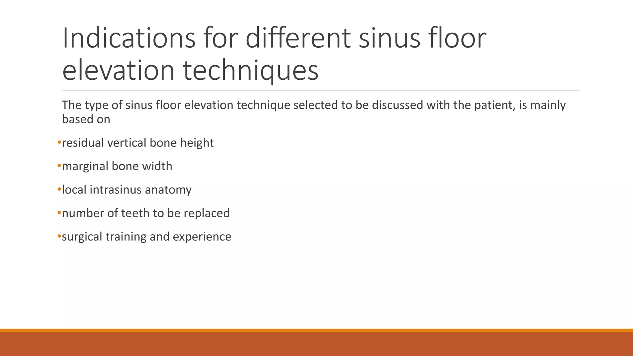 Sinus floor elevation | PPTX