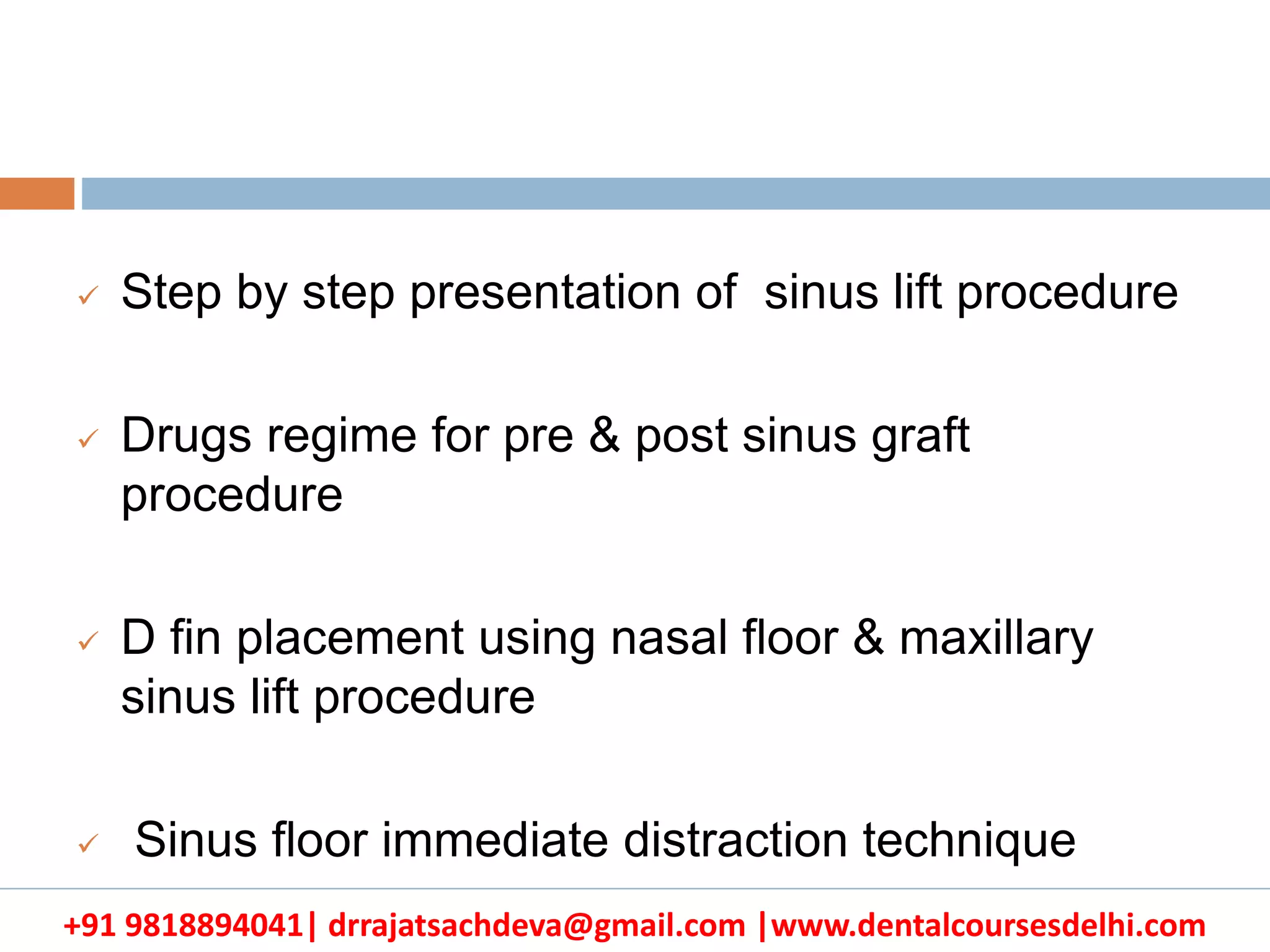 Sinus lift Technique| Direct and Indirect Sinus Lift Technique| | PPTX