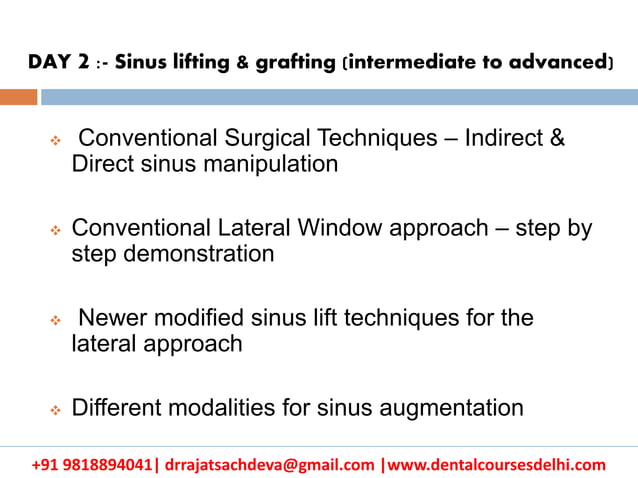 Sinus lift Technique| Direct and Indirect Sinus Lift Technique| | PPTX ...