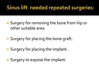 Sinus lift and its alternatives-pterygoid implants and basal implants | PPTX