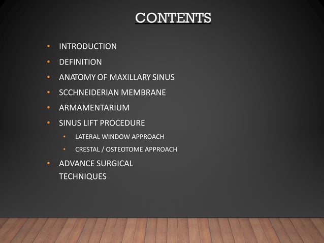 Sinus Lift ppt about maxillary sinus lift | PDF