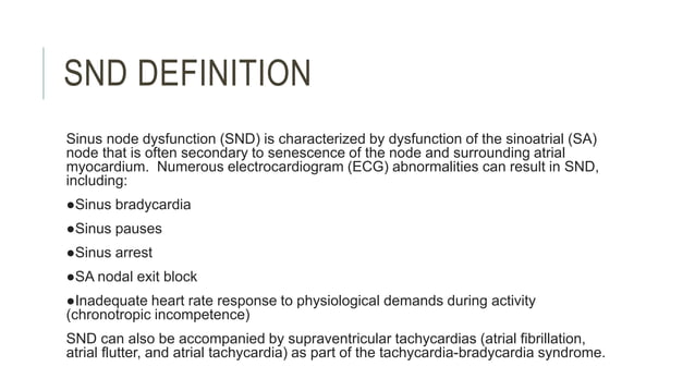 Sinus node dysfunction | PPTX