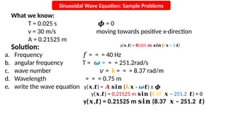 Sinusoidal-Wave-Equation.pptx physics chorba chorba | PPT