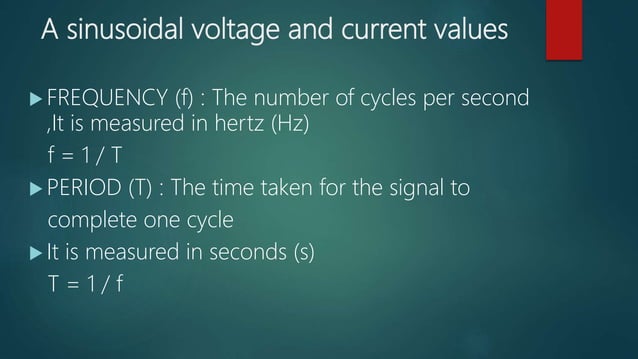 Sinusoidal current | PPTX | Physics | Science