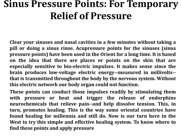 Sinus pressure points | PPT