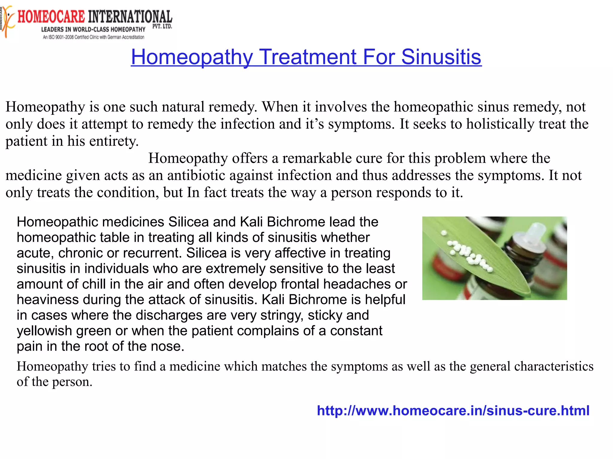 Sinus treatment in homeopathy | PPT