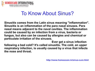 Sinus treatment in homeopathy | PPT