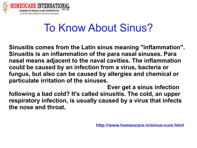 Sinus treatment in homeopathy | PPT