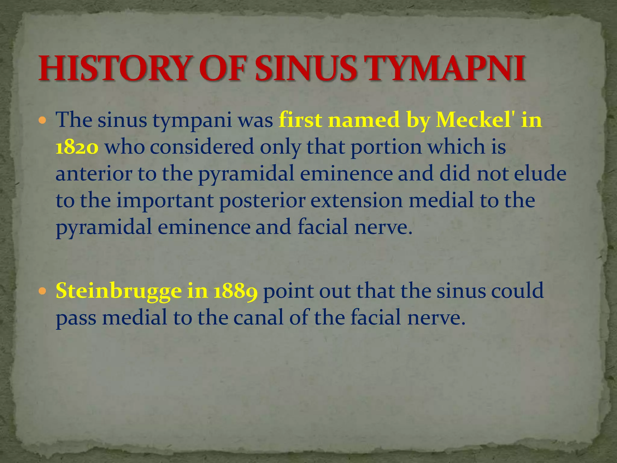 Sinus tympani prof dr bikash | PPT