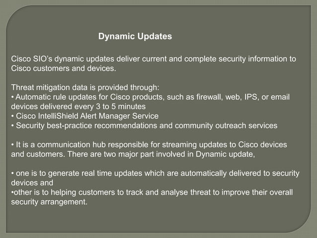 CISCO SECURITY INTELLIGENCE OPERATIONS SIO | PPT