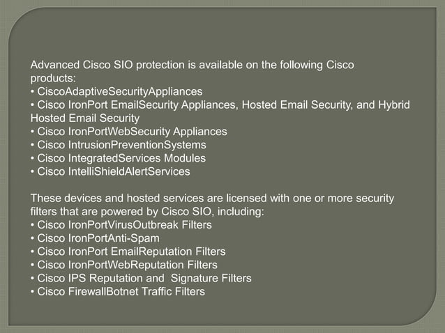 CISCO SECURITY INTELLIGENCE OPERATIONS SIO | PPT