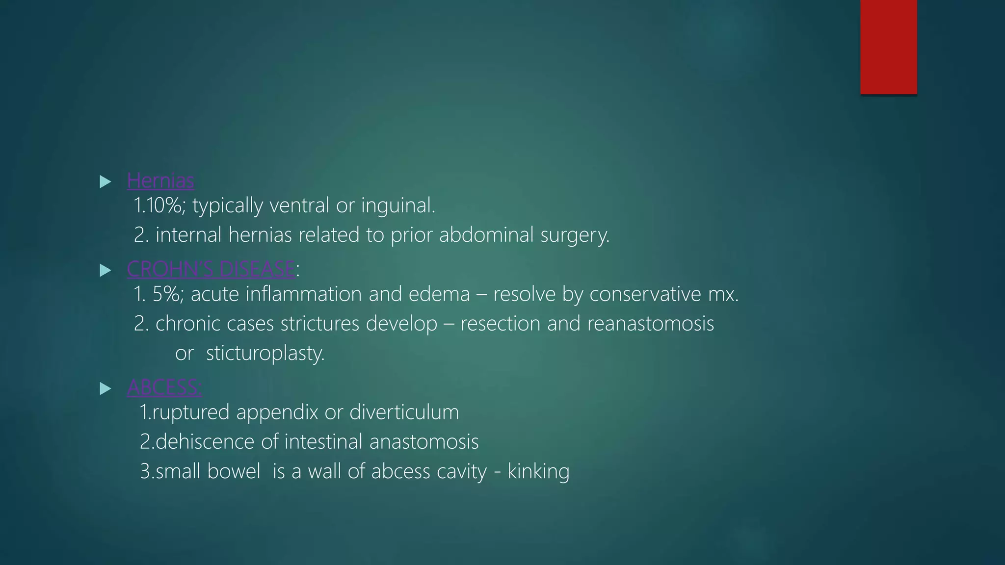 Small bowel obstruction obstruction | PPTX