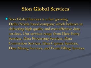 Sion company-profile | PPT | Telecommunications Industry | Industries