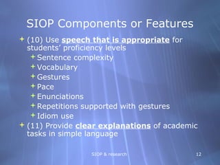 Siop model-and-research-findings | PPT