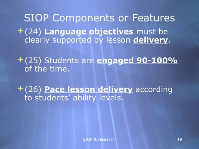 Siop model-and-research-findings | PPT | Free Download