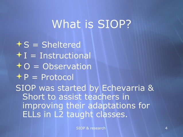 Siop model-and-research-findings | PPT | Free Download