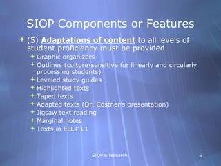 Siop model-and-research-findings | PPT