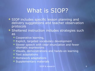 Siop model-and-research-findings | PPT