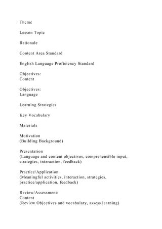 SIOP LESSON PLAN Teacher’s NameKaty Long .docx