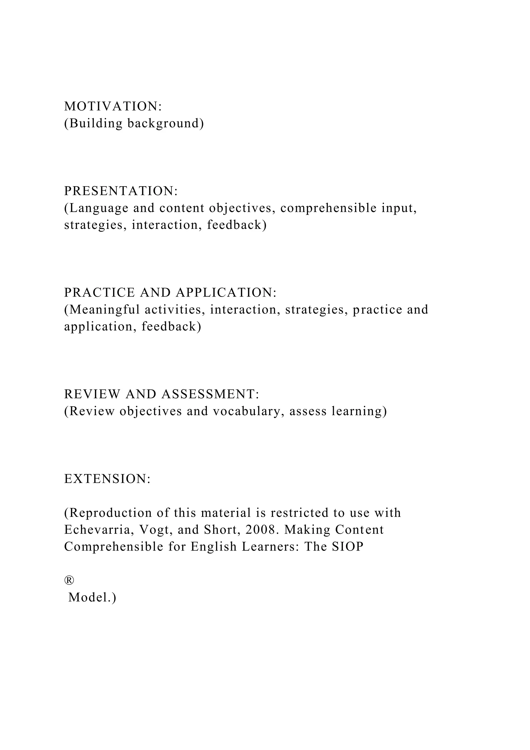 SIOP® Lesson Plan Template 2 © 2008 Pearson Ed.docx