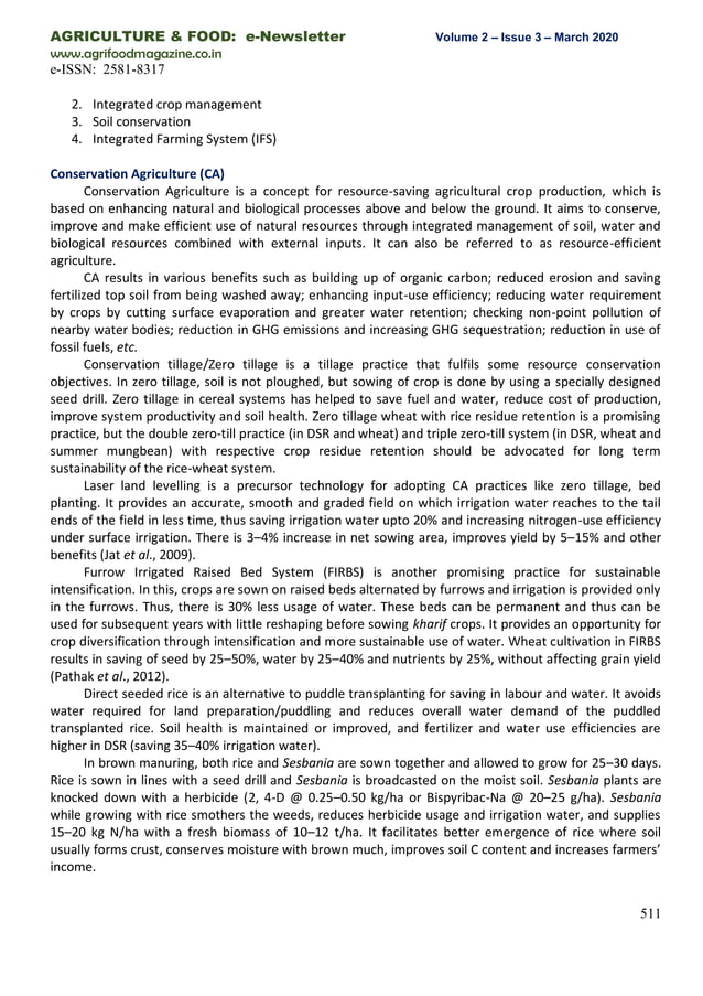 Sustainable intensification options for rice-wheat system | PDF