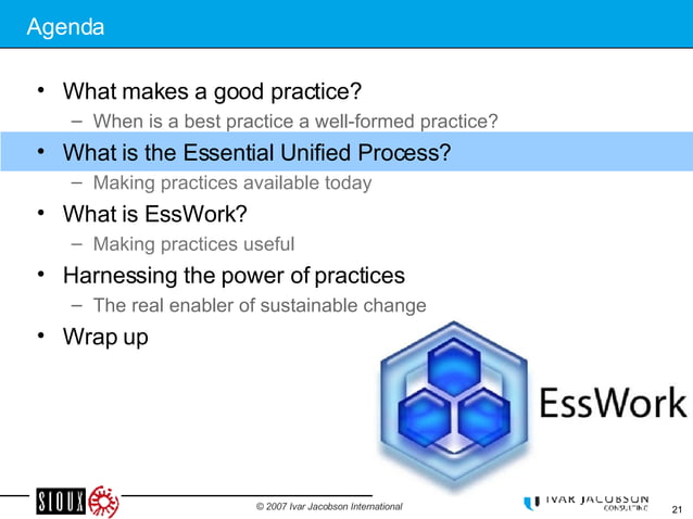 Sioux Hot-or-Not: Essential Unified Process (Ivar Jacobson) | PPT