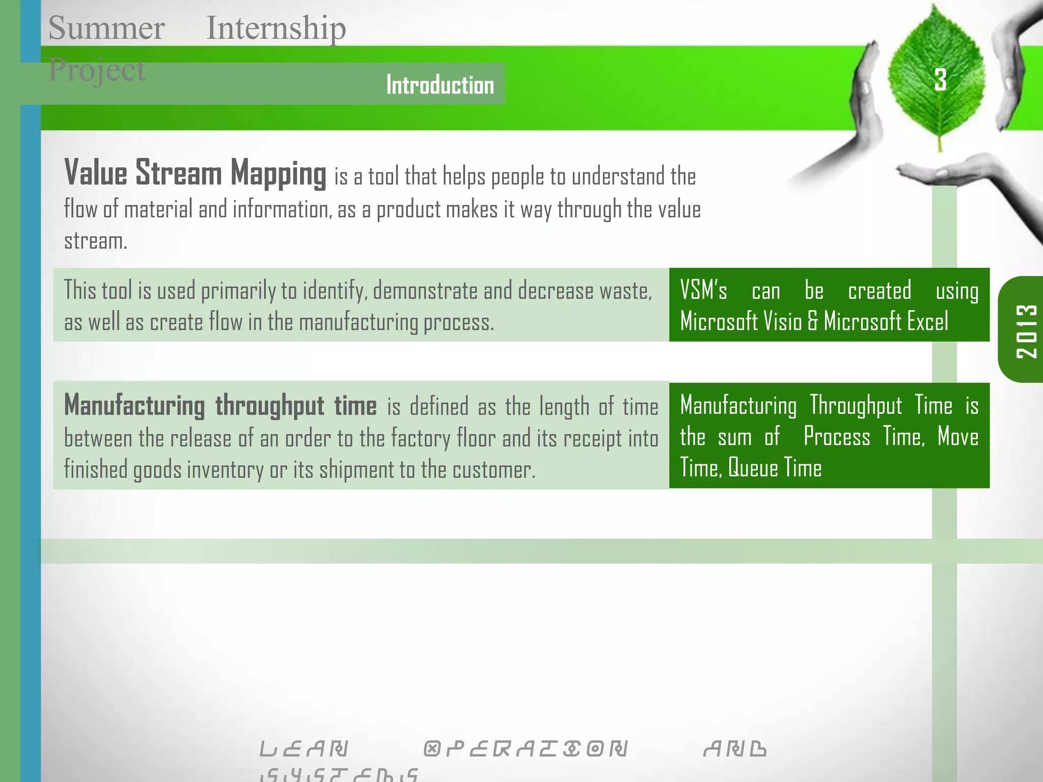Study on Improving Throughput Time through Value Stream Mapping | PPTX