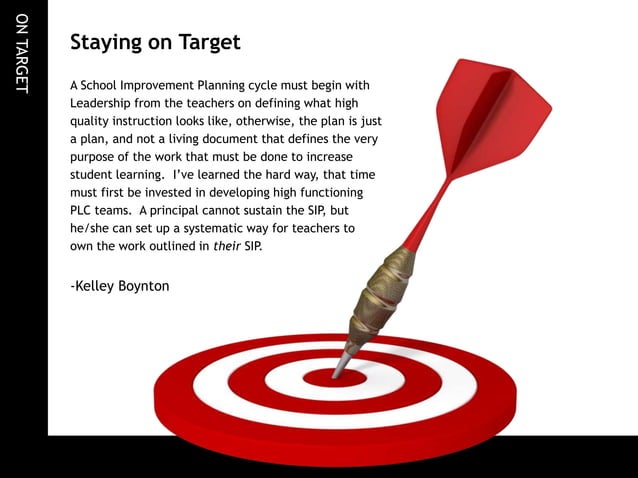 Staying on target: Intentional implementation of the school improvement ...