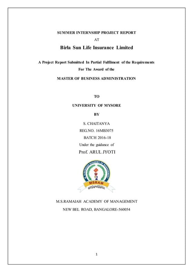 SUMMER INTERNSHIP PROJECT REPORT | DOCX