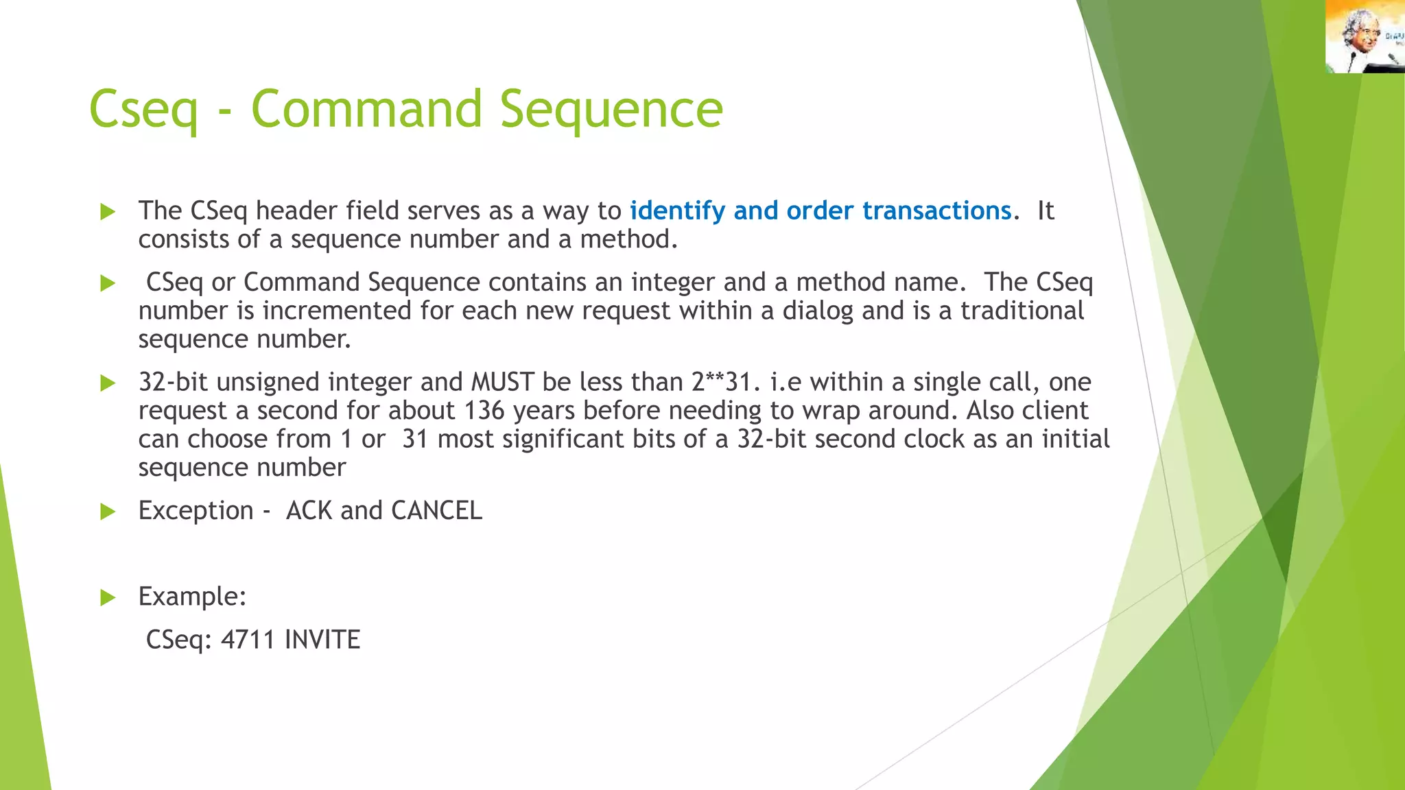 SIP: Call Id, Cseq, Via-branch, From & To-tag role play | PPTX