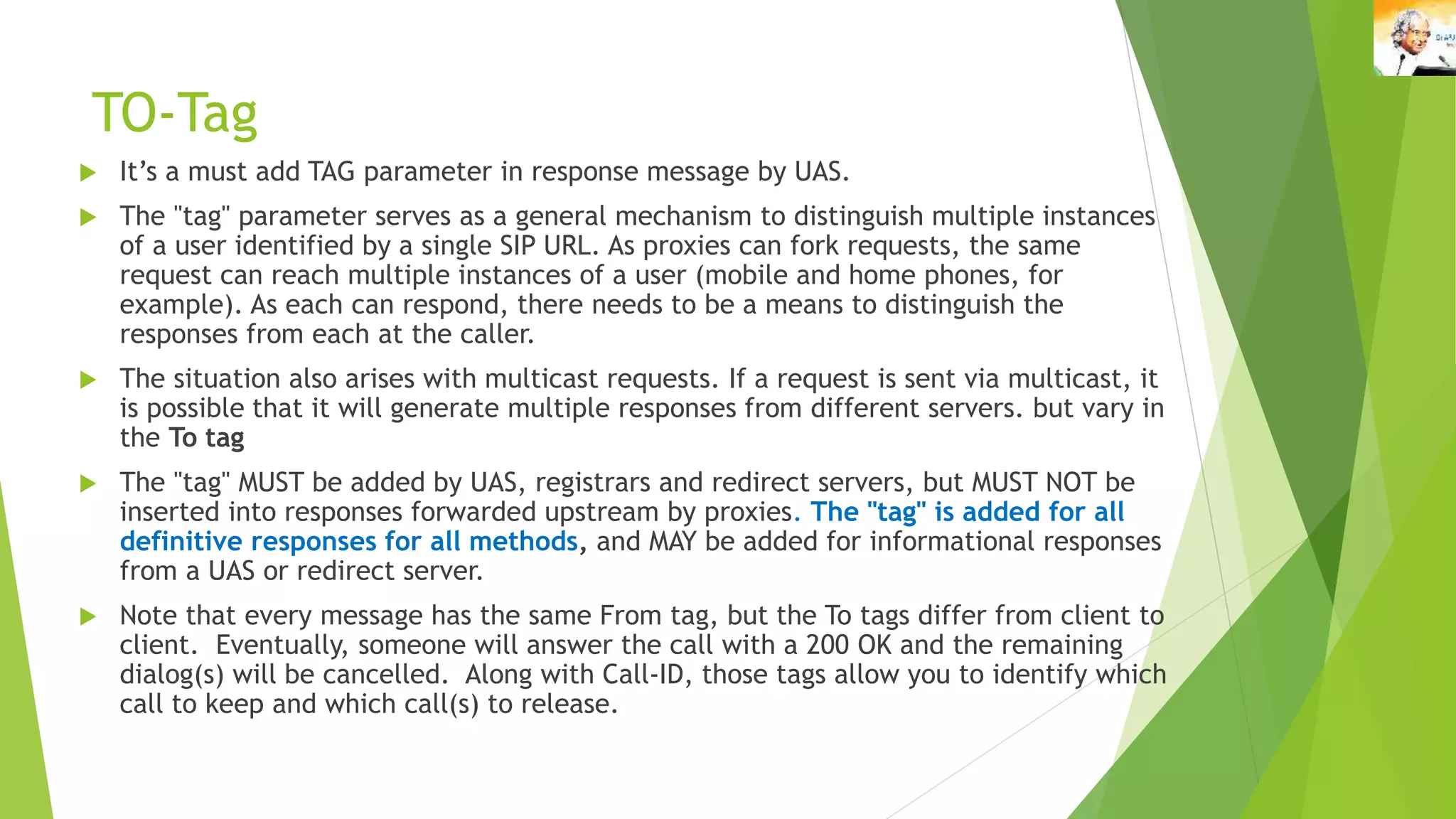 SIP: Call Id, Cseq, Via-branch, From & To-tag role play | PPTX