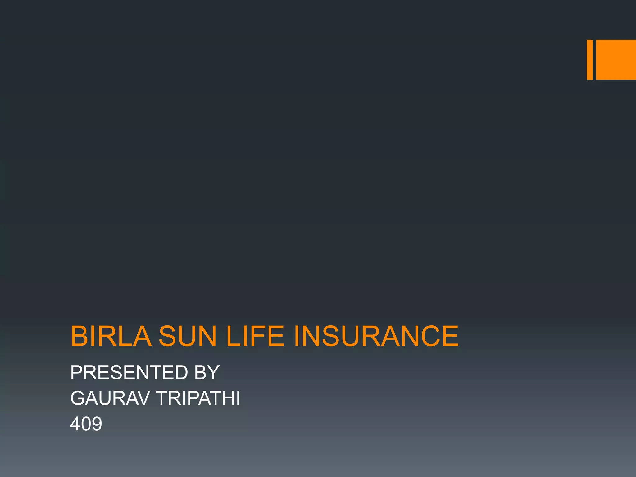 Presentation on Birla Sun Life Insurance | PPTX