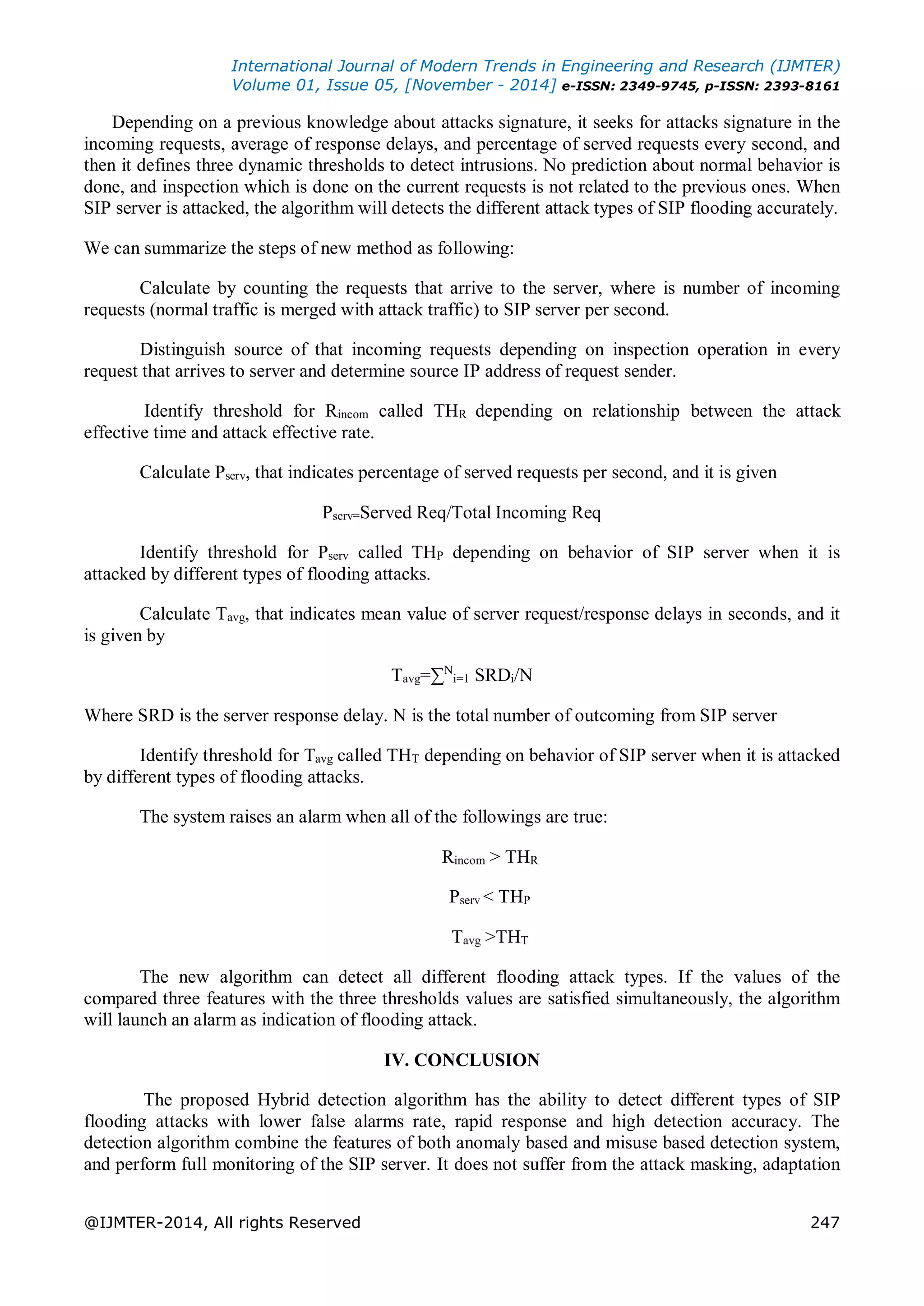 SIP Flooding Attack Detection Using Hybrid Detection Algorithm | PDF | Web Conferencing ...