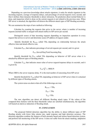SIP Flooding Attack Detection Using Hybrid Detection Algorithm | PDF | Web Conferencing ...