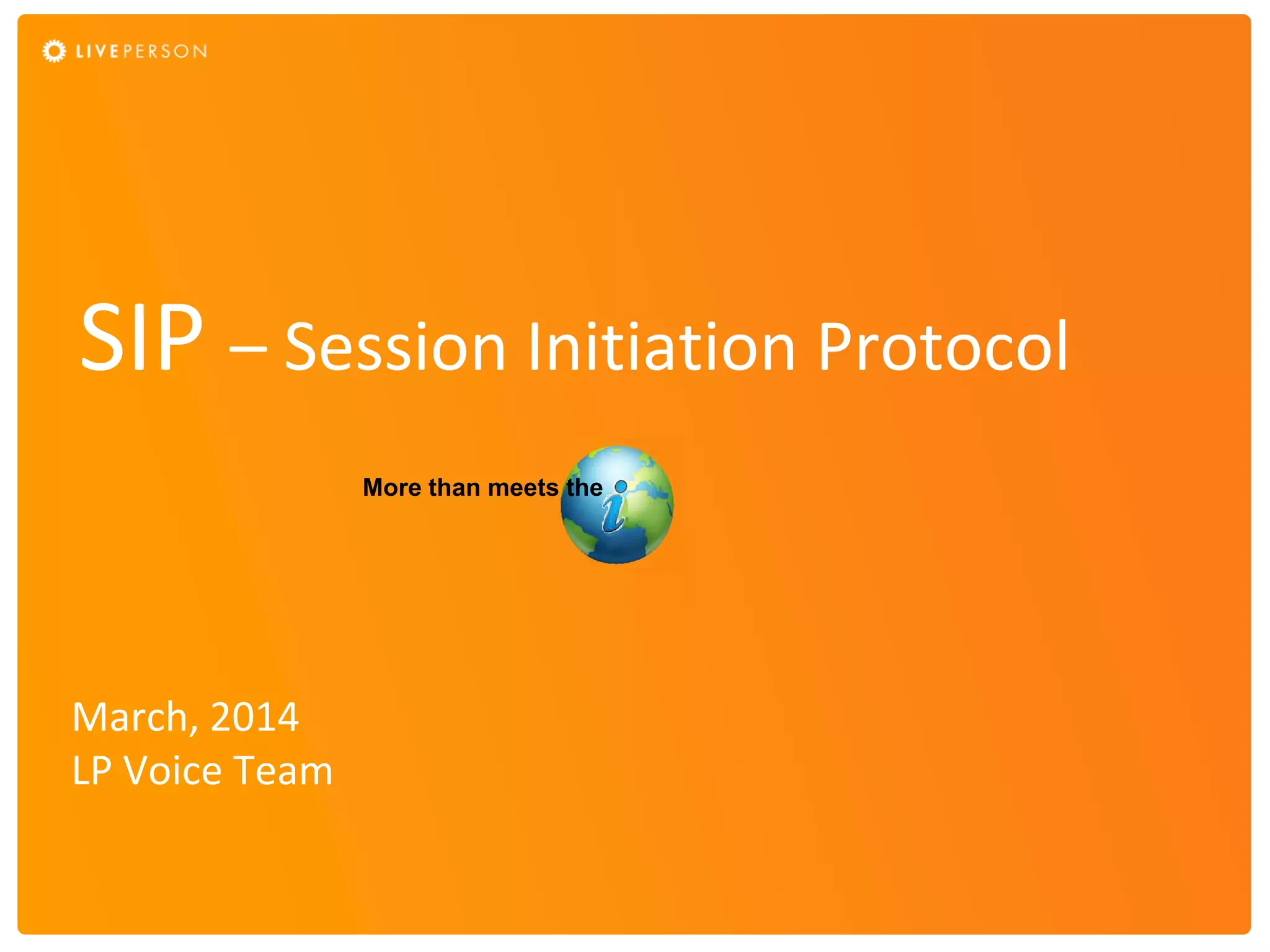 SIP - Introduction to SIP Protocol | PPTX