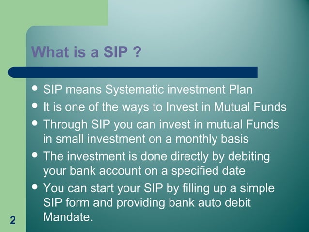 Sip presentation | PPT | Stocks and Bonds | Personal Investing