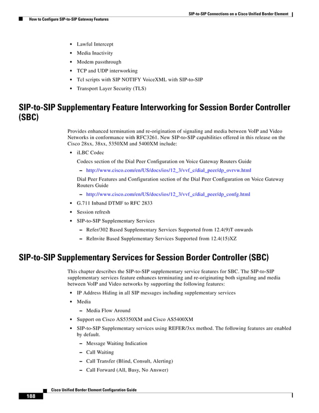 SIP-to-SIP Connections on a Cisco Unified Border Element | PDF