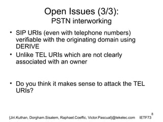 IETF-73 SIP Derive | PPT