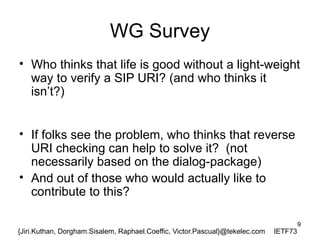 IETF-73 SIP Derive | PPT
