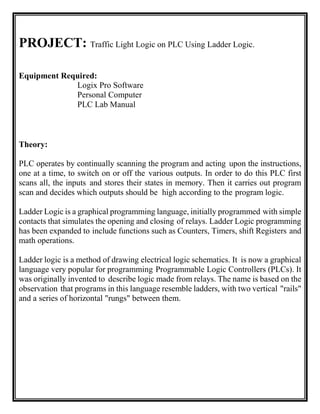 Summer Internship Report For PLC Programming of Traffic light through ...