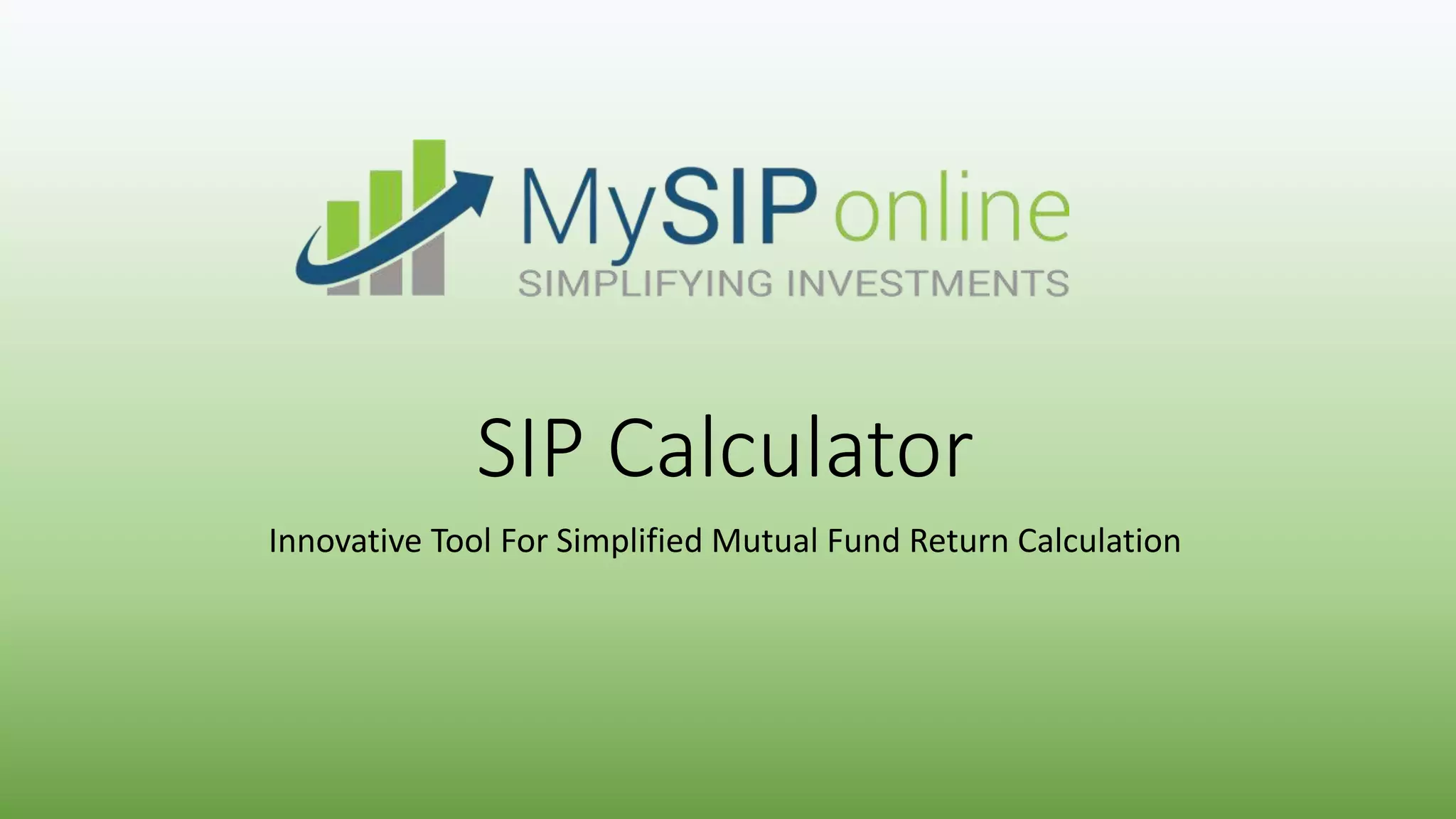 SIP Calculator - Innovative Tool For Simplified Mutual Fund Return ...