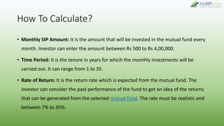 SIP Calculator - Innovative Tool For Simplified Mutual Fund Return ...